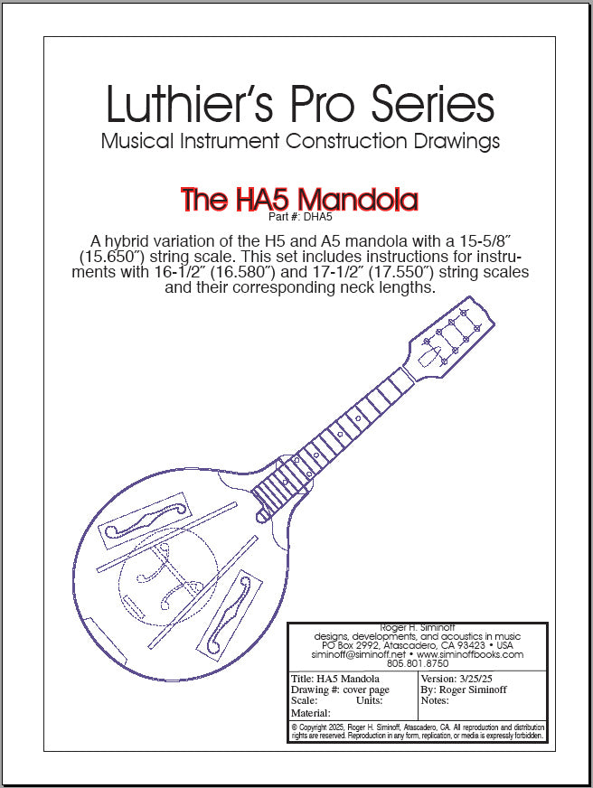 Mandolin & Mandola Blueprints – Siminoff Books